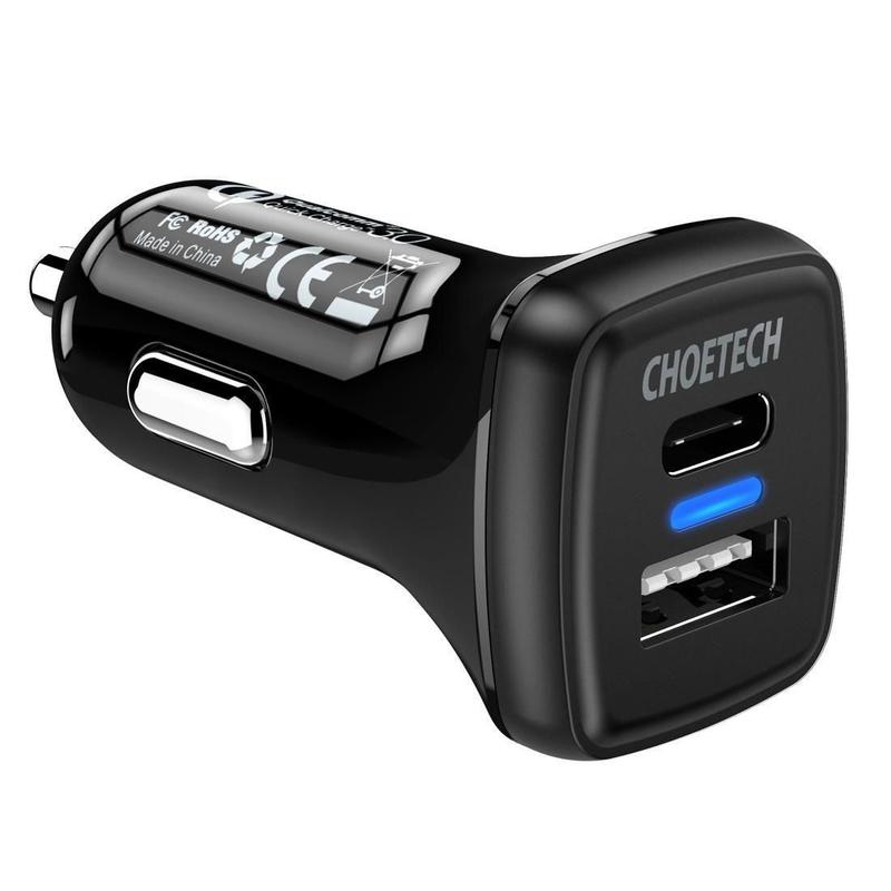 Carregador Veicular Duplo Ultra Rápido 36W com Saída USB 3.0 e USB-C da ...