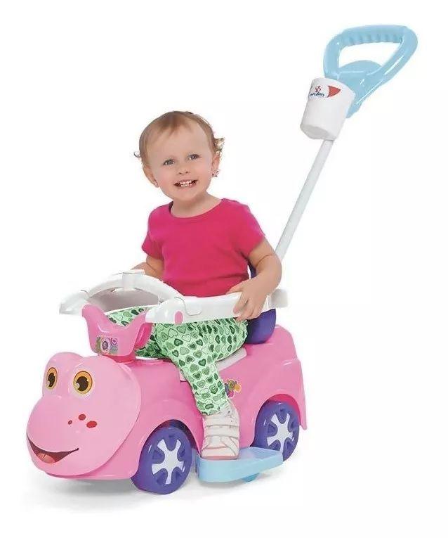 Carrinho Com Empurrador Andador Rã Baby Car Menina - Mercotoys - Mini ...