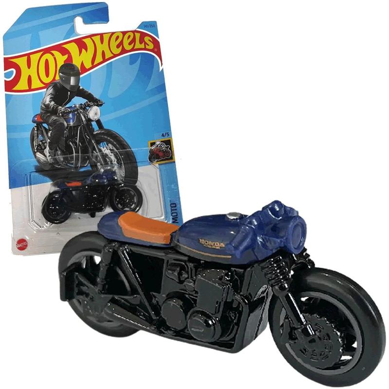 Carrinho Hotwheels Moto Honda CB750 Café Azul - Mattel - Carrinho de ...