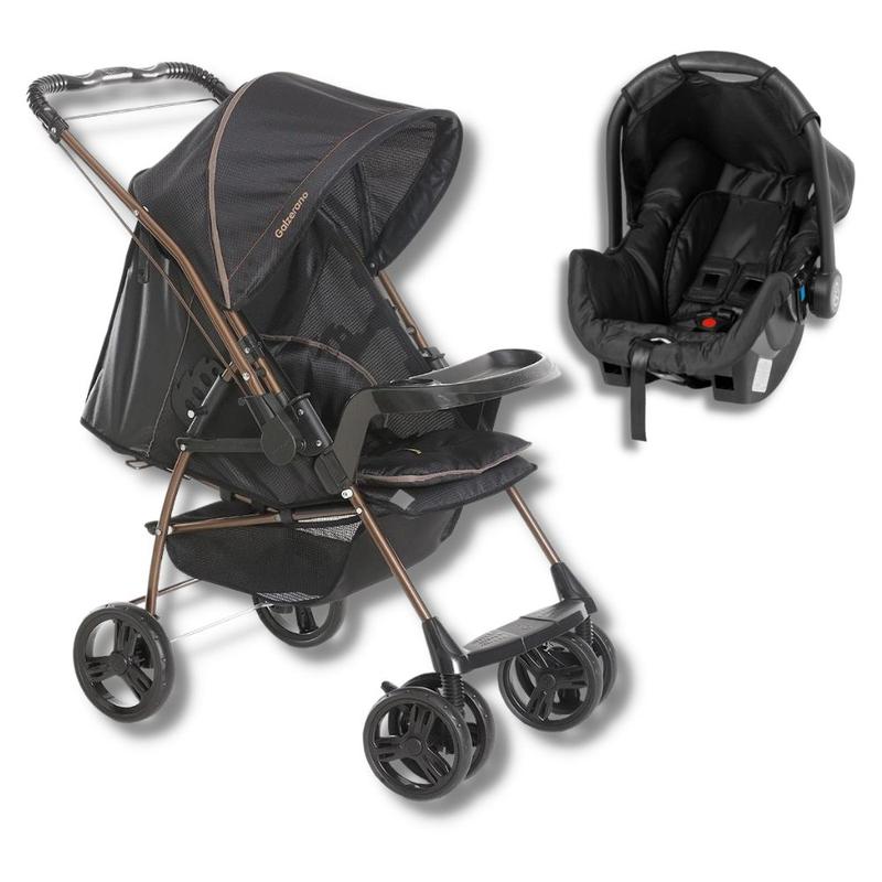 Carrinho milano cabo reversivel ii preto cobre + bebe conforto grid ...