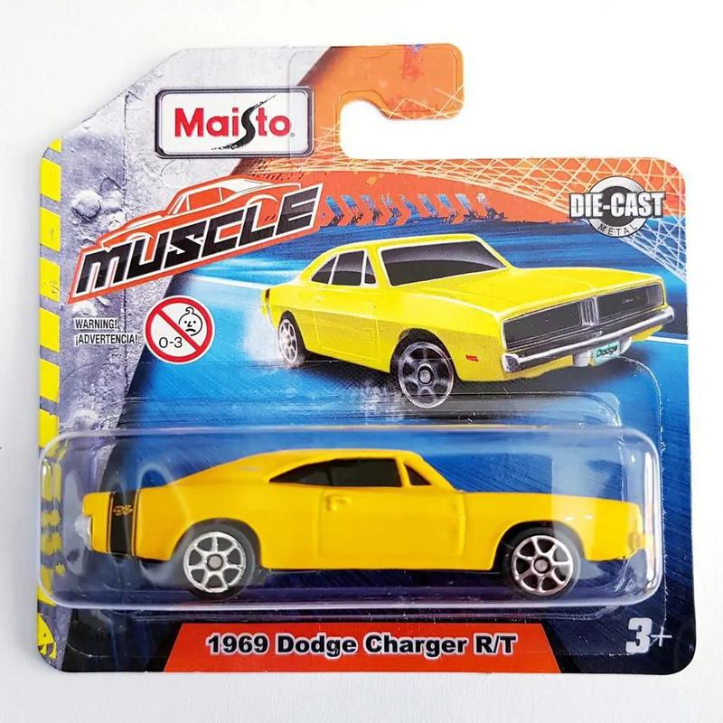 Carrinho Miniatura Colecionável Dodge Charger R/T 1969 Amarelo 1:64 ...