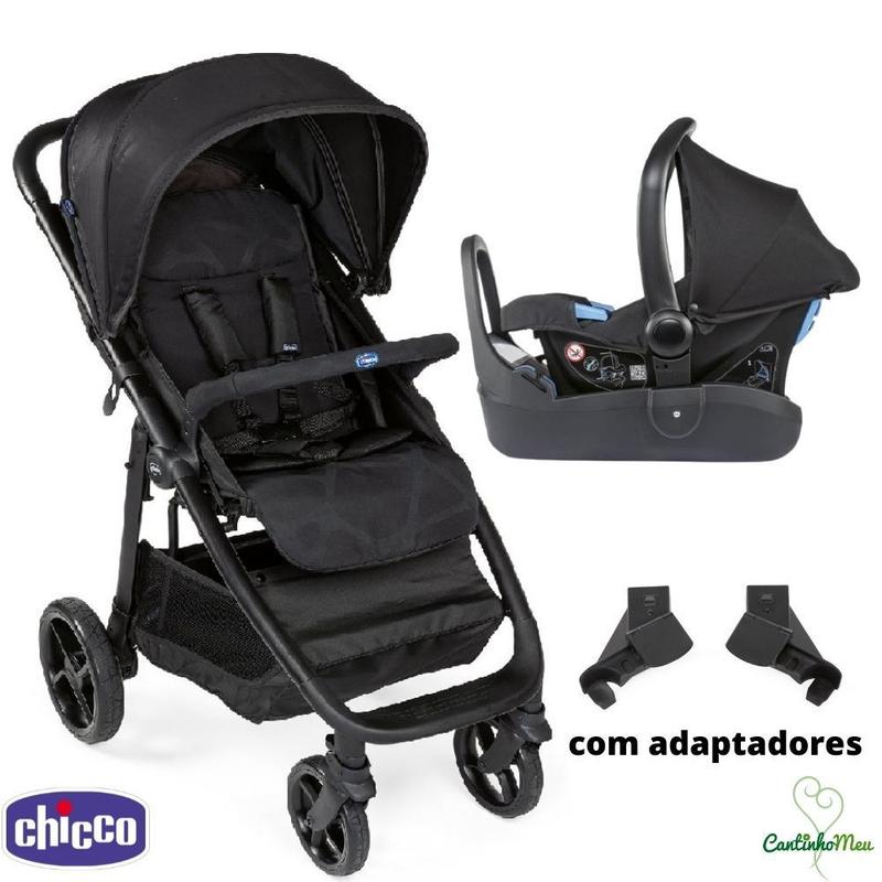 Carrinho multiride jet black + cadeira kaily + base - chicco ...