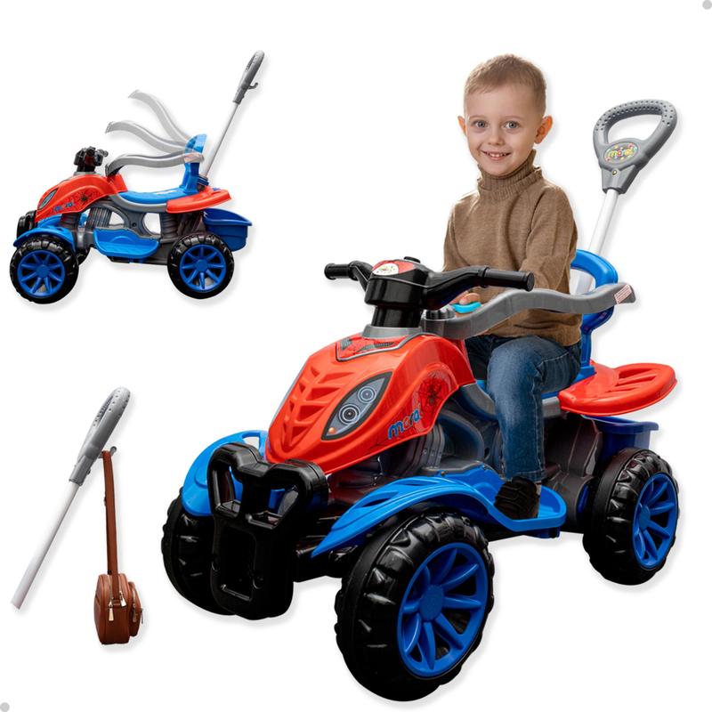 Carrinho Quadriciclo Infantil Passeio Pedal c/ Haste Protetor Spider ...