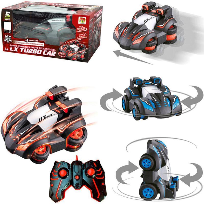 CARRO C CONTROLE REMOTO SEM FIO LX TURBO CAR 360º 4 FUNCOES COM LUZ A ...
