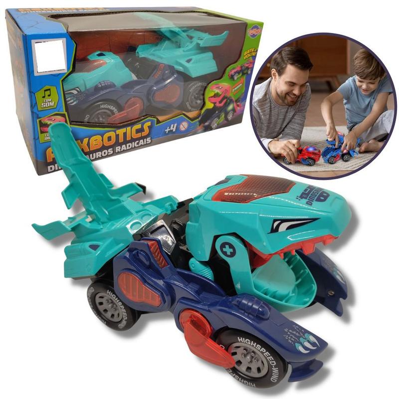 Carro Dinossauro Eletrônico - Veículo 2 Em 1 Transformável - Toyng ...