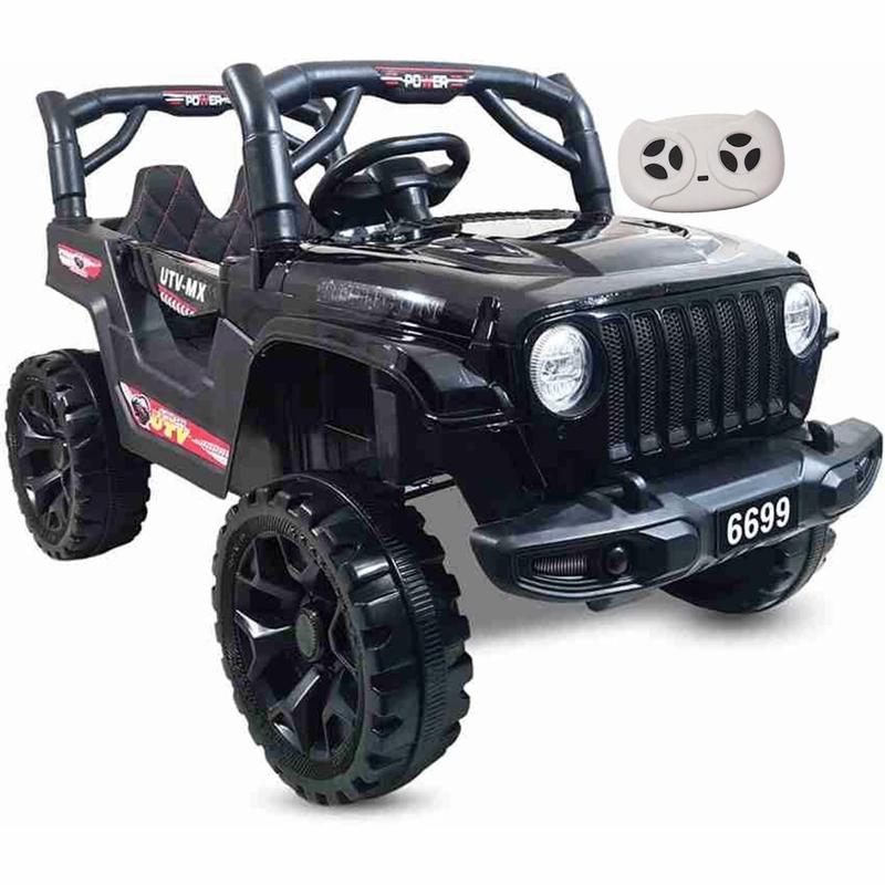 Carro Eletrico Bang Toys Jeep Rubicon UTV MX 12V Controle Preto ...