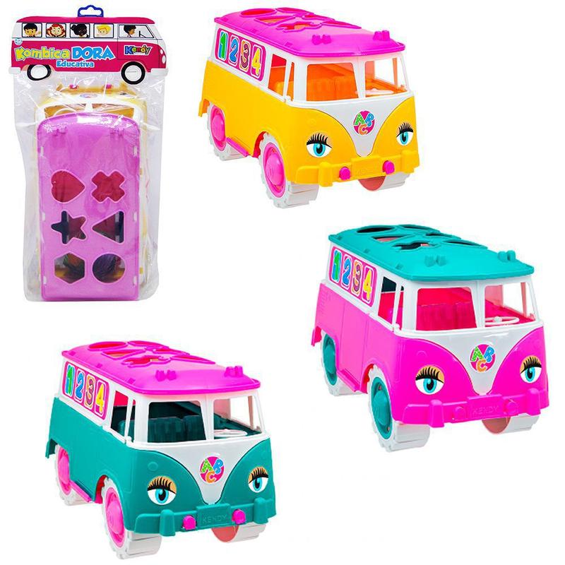 carro kombica dora educativo didatico roda livre colors 7pçs - KENDY ...