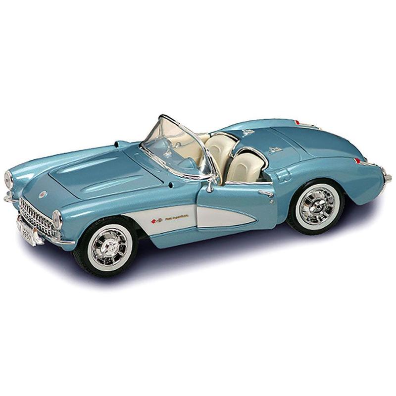 Carro lucky chevrolet corvette 1957 escala 1/24 - azul - Miniaturas de ...
