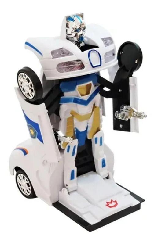 Carro Robô Policial Transformes Com Som E Luz - D TOYS - Robô ...
