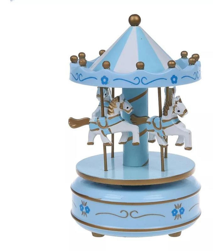 Carrossel Musical Caixa De Música Cavalinhos Bebê Quarto - Centercoisas ...