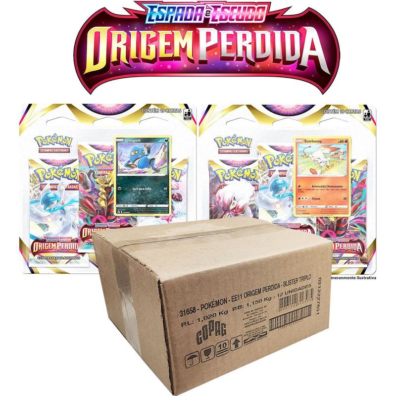 Carta Pokémon Caixa Com 12 Triplo Deck Origem Perdida - Copag - Deck de ...