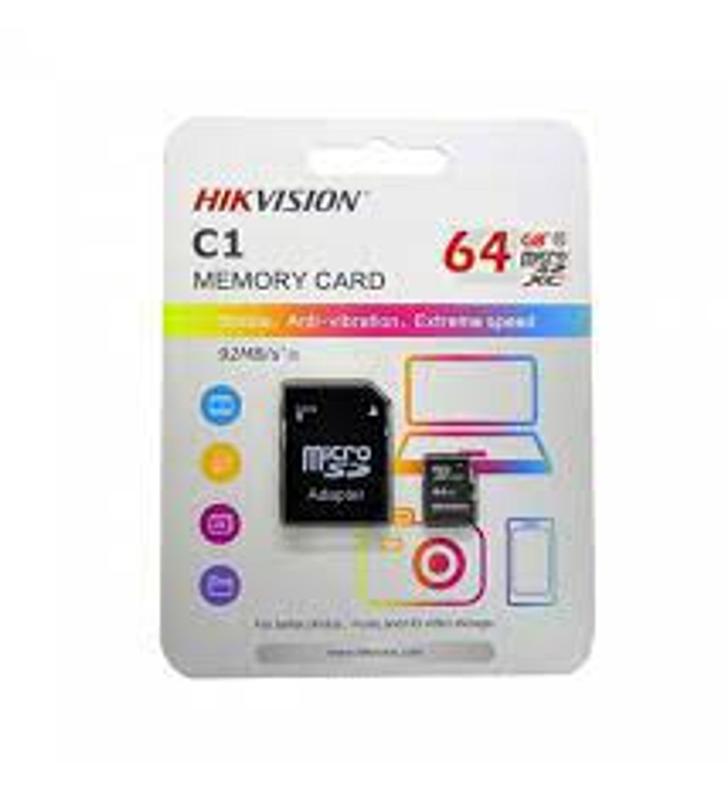 Cartão Mem Micro SD Hikvision 64GB + 1 Adpt. Class 10 - Cartão de ...