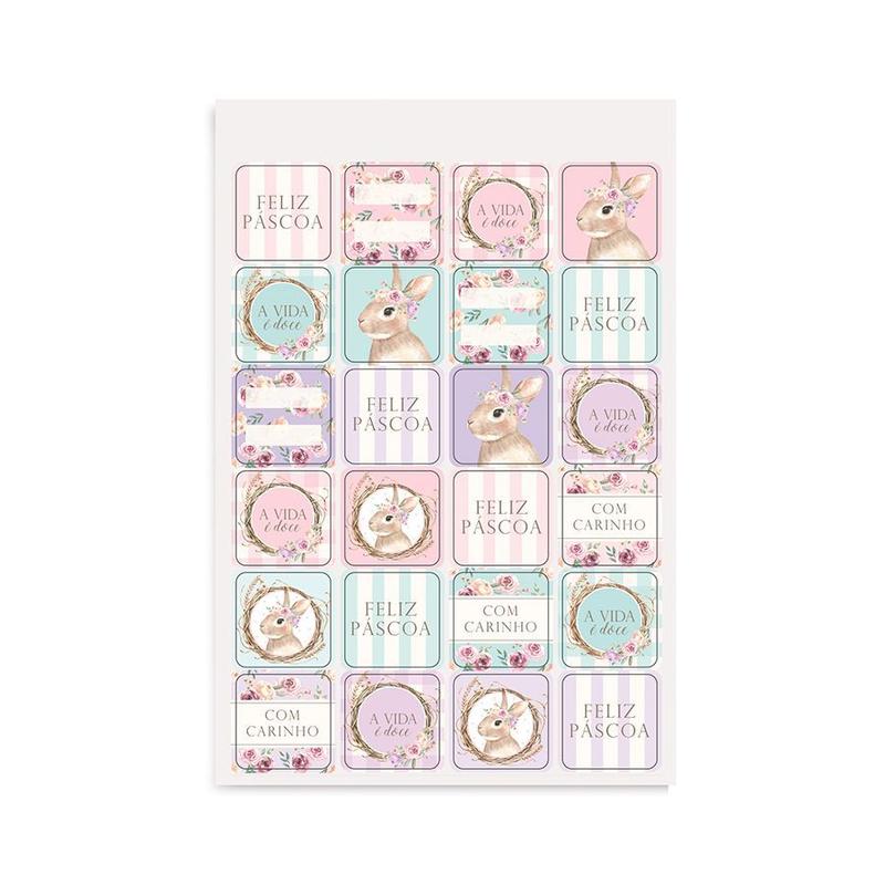 Cartela Adesiva Coelha Serena - 48 etiquetas - Cromus - Rizzo ...
