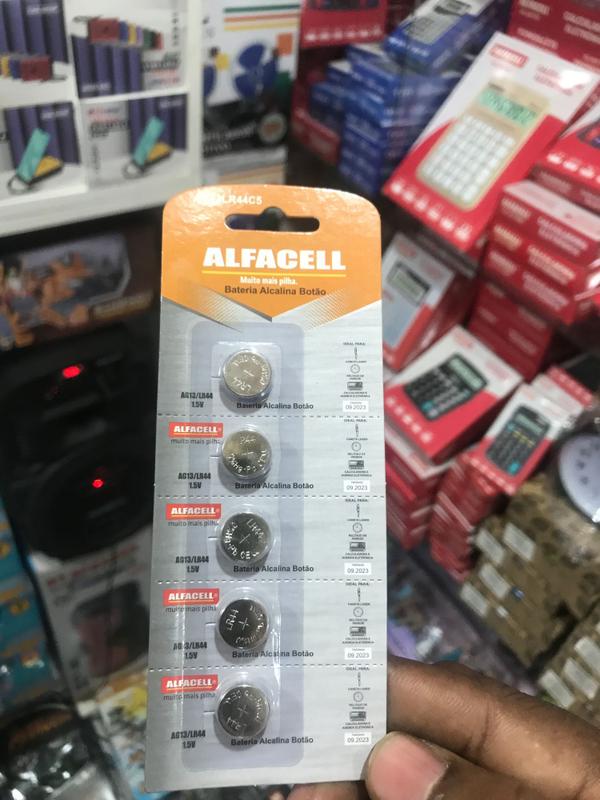 Cartela bateria AG13LR44 com 5 peças Alcalina - Alfacell - Pilhas ...