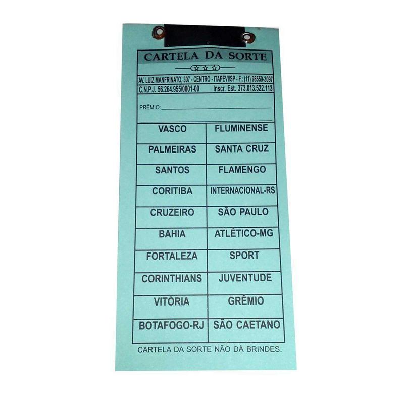 Cartela para Rifa com 20 Times Cartela da Sorte - Rifa - Magazine Luiza