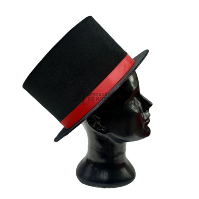 Cartola preta com vermelho - Boboca Chapeus E Bonés - Chapéus de Festa ...