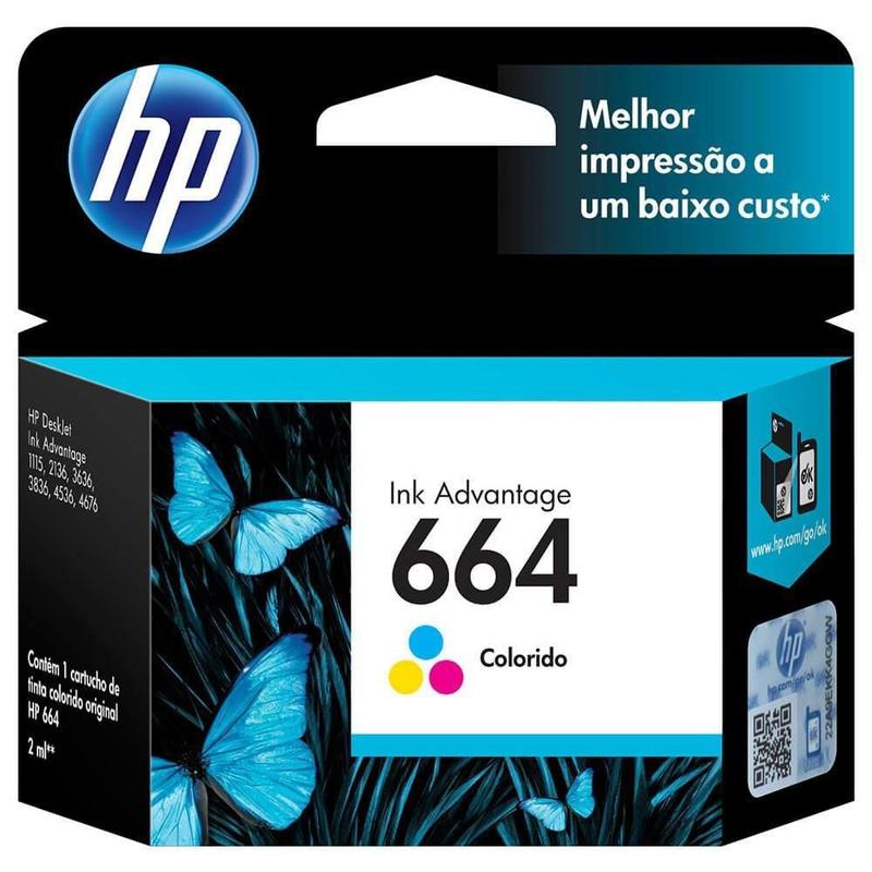 Cartucho Original HP 664 F6V28AB INK Color - Cartucho de Tinta ...