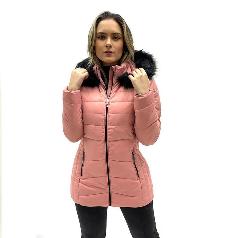 Casaco alpelo 7/8 em nylon com capuz pelo feminino - Ballet - Magazine ...