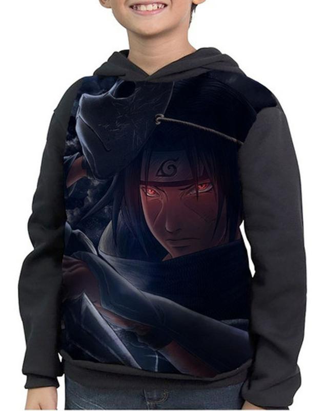Casaco Moletom Infantil Naruto Itachi Uchiha Akatsuki - smoke - Moletom ...
