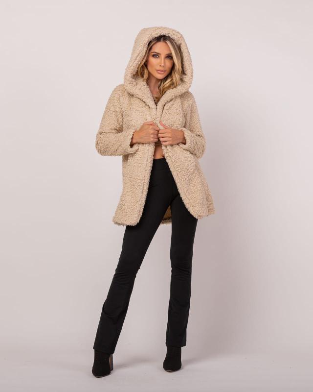 Casaco Sherpa com capuz/ Blusa de frio/ Inverno/ Dupla face/ Casaco ...