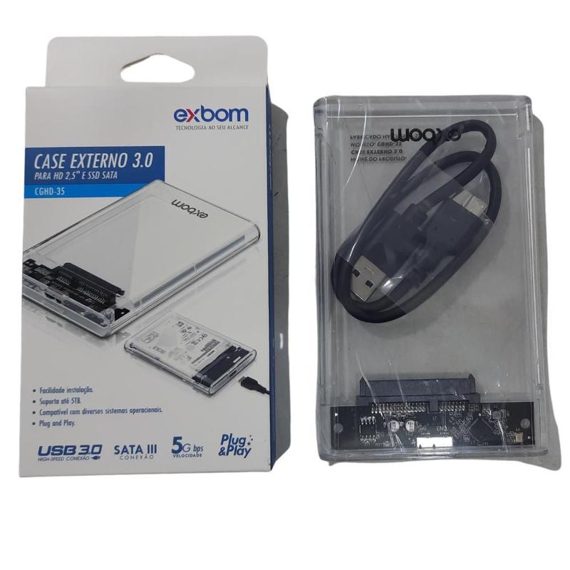 Case Externo 3,0 Para Hd 2,5 E Ssd Sata Suporta Até 5tb - exbom - Case ...