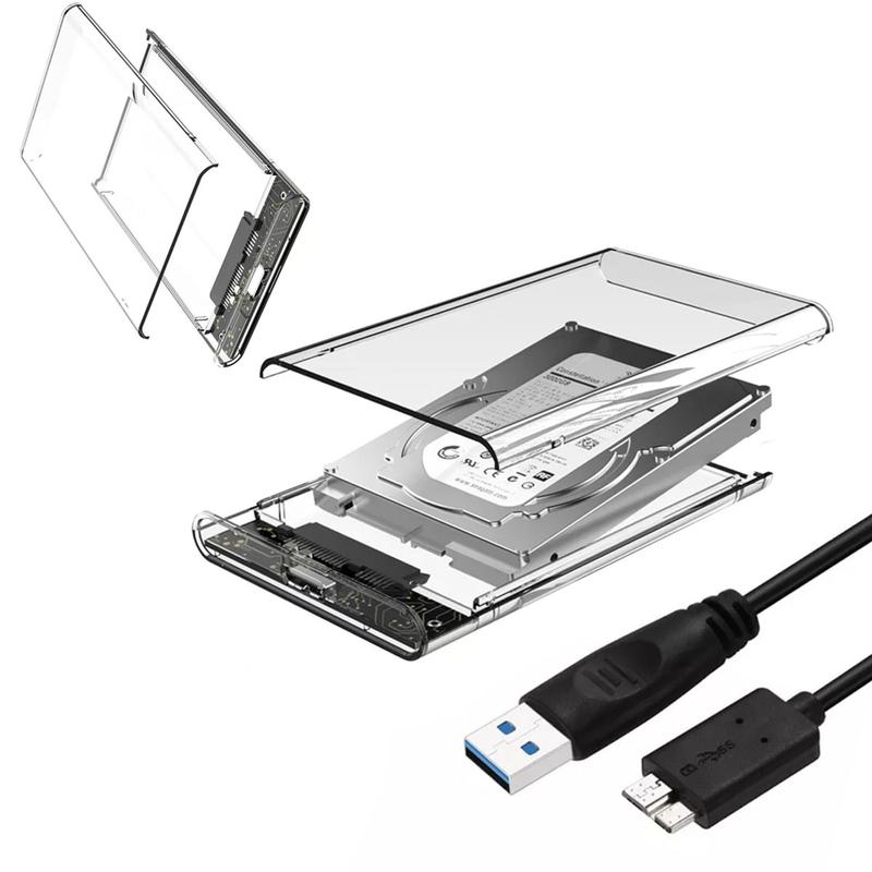 Case Hd Externo Transparente Notebook Sata 2.5 Usb 3.0 - SV - Case para ...