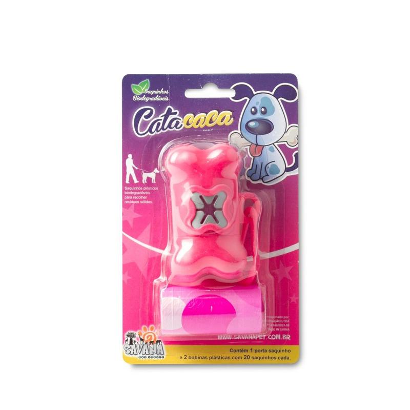 Cata Caca Coletor De Fezes Cães Pet Com Saquinho Cocô Rosa - Savana ...