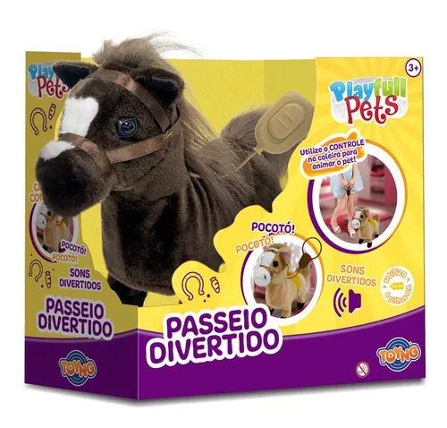 Cavalinho Marrom Play Full Pets Coleira Com Controle - Com Sons e Anda ...