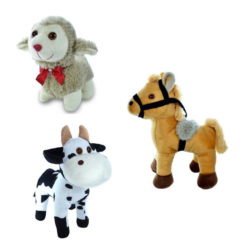 Cavalinho Xucro + Ovelha Fofa + Vaquinha Mimosa Fazendinha - Dextil ...