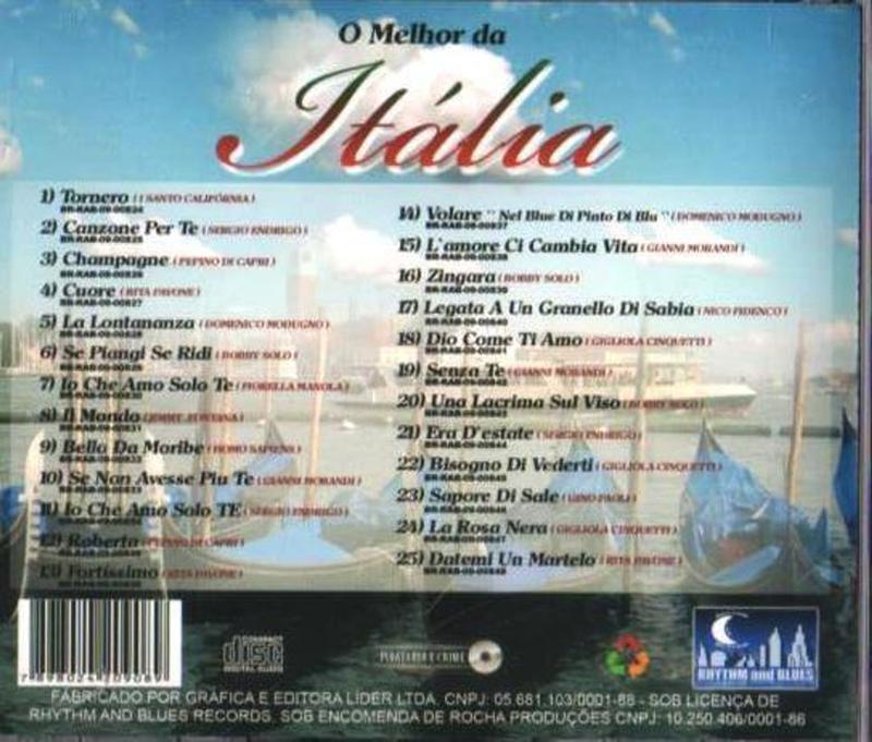 CD O Melhor da Itália Os Grandes Sucessos da Música Italiana - Rhythm ...