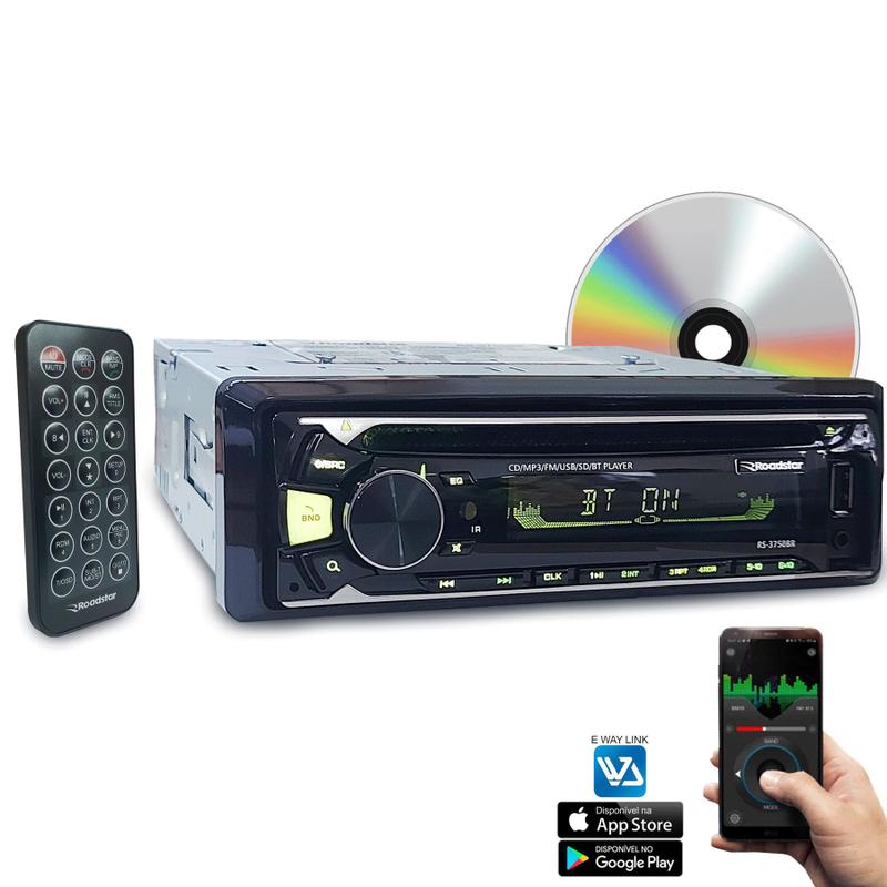 Cd player Aparelho Radio Bluetooth Usb Automotivo Roadstar - Som para ...
