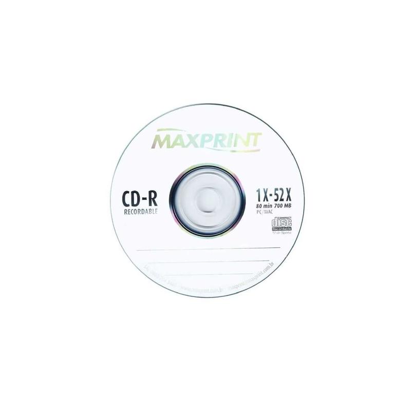 Cd-R Sem Capa Printable 1 Unidade - Maxprint - CD Virgem - Magazine Luiza