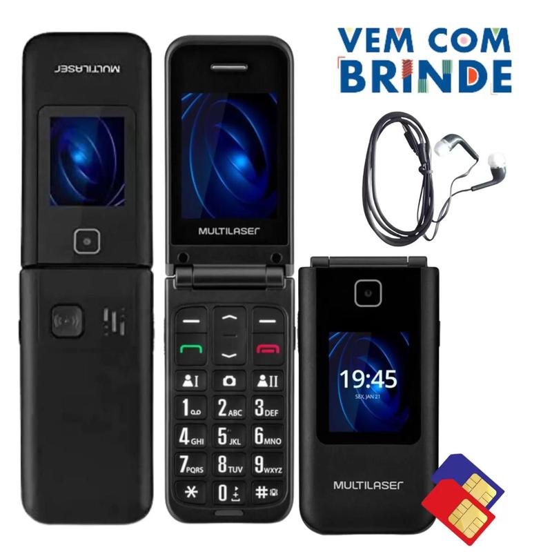 Celular Multilaser Flip Vita Duo Para Idoso Números Grandes Fácil de Usar - Celular Básico ...