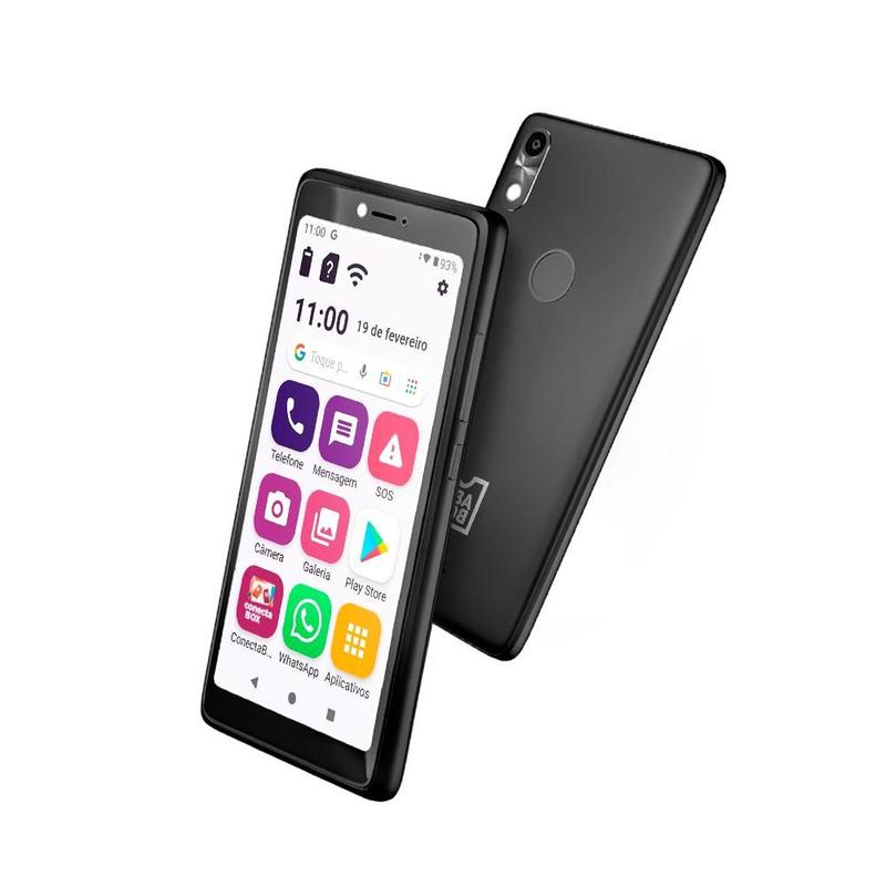 Celular ObaSmart Conecta 32GB Preto Obabox fácil de usar - Smartphone ...