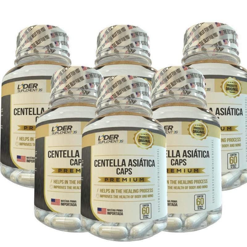 Centella Asiática Caps - 60 Cápsulas 500Mg Kit Com 6 Potes - Lider ...