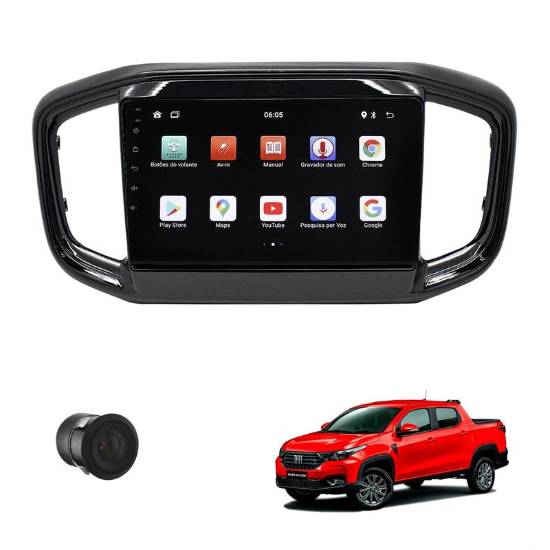 Central Multimídia 9 Pol Android Fiat Strada 2021 2022 2023 - ANDROID ...