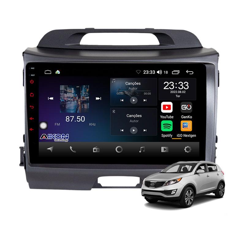 Central Multimídia Aikon Core Kia Sportage 2011 á 2015 Carplay ...