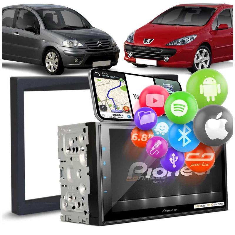 Central Multimídia Citroen C3 Peugeot 307 Pioneer DMH-Z6380TV 2Din BT ...