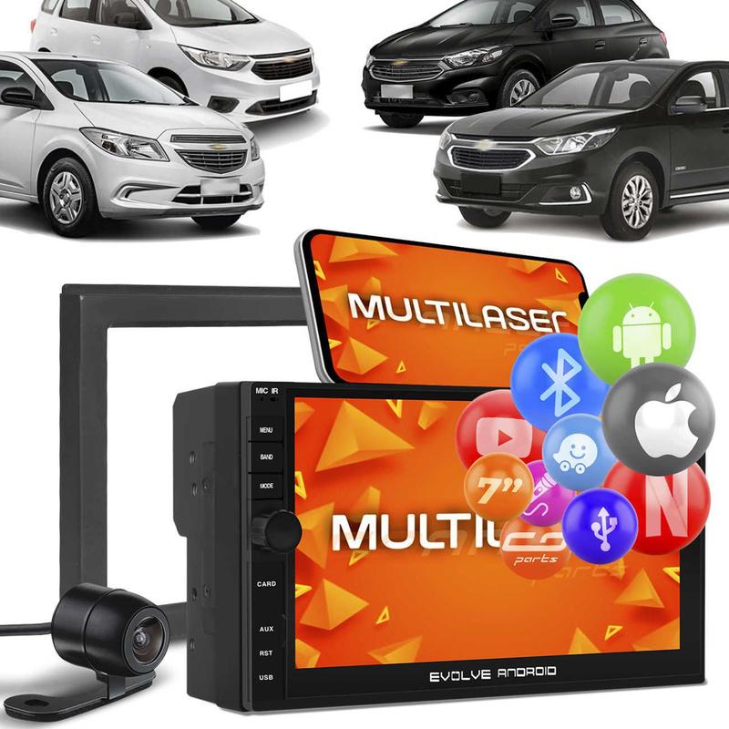 Central Multimídia Cobalt Prisma Onix Spin Evolve Infinity Multilaser MP5 Preto Espelha + Câmera ...