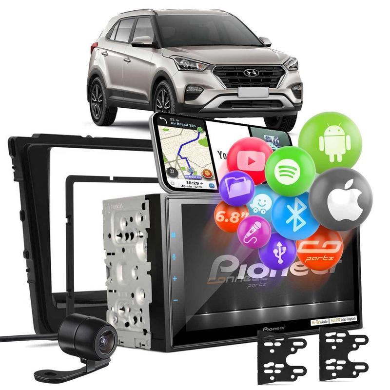 Central Multimídia Creta Pioneer DMH-Z6380TV Black Piano TV BT ...