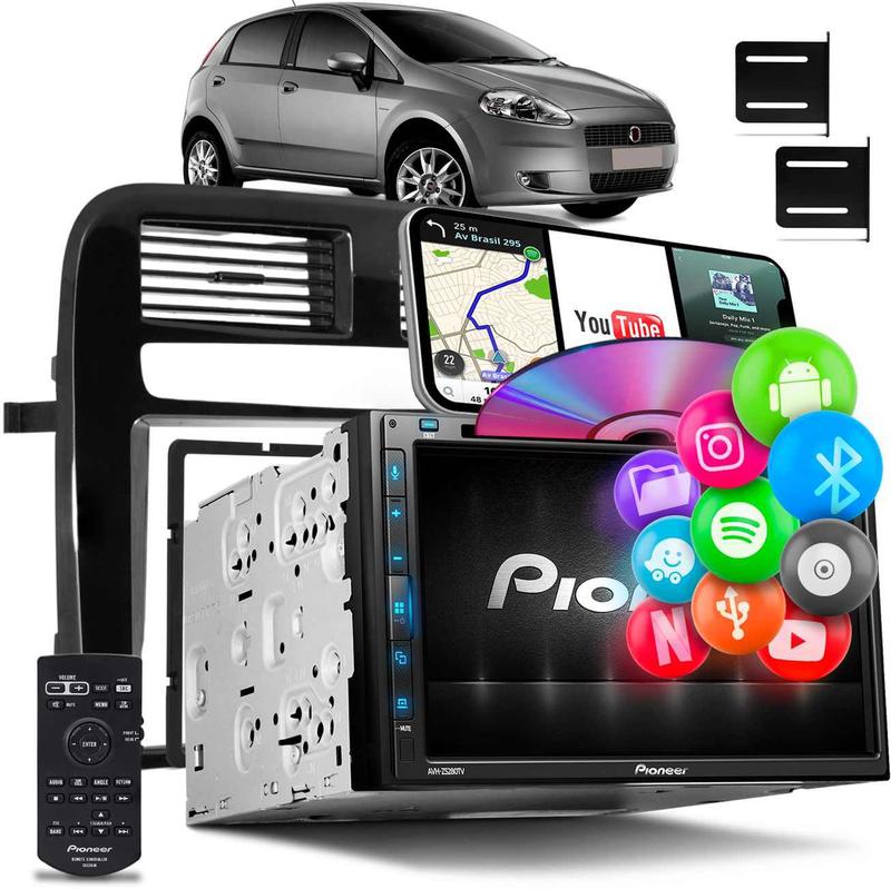 Central Multimídia Fiat Punto 08 a 12 Pioneer AVH-Z5280TV Black Piano ...