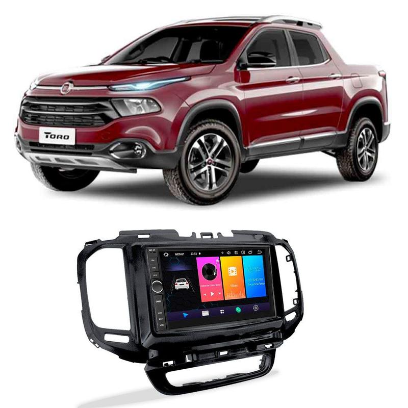 Central Multimídia Fiat Toro 2015 a 2023 7 Polegadas Sistema Android Play Store BT USB - GOLD ...