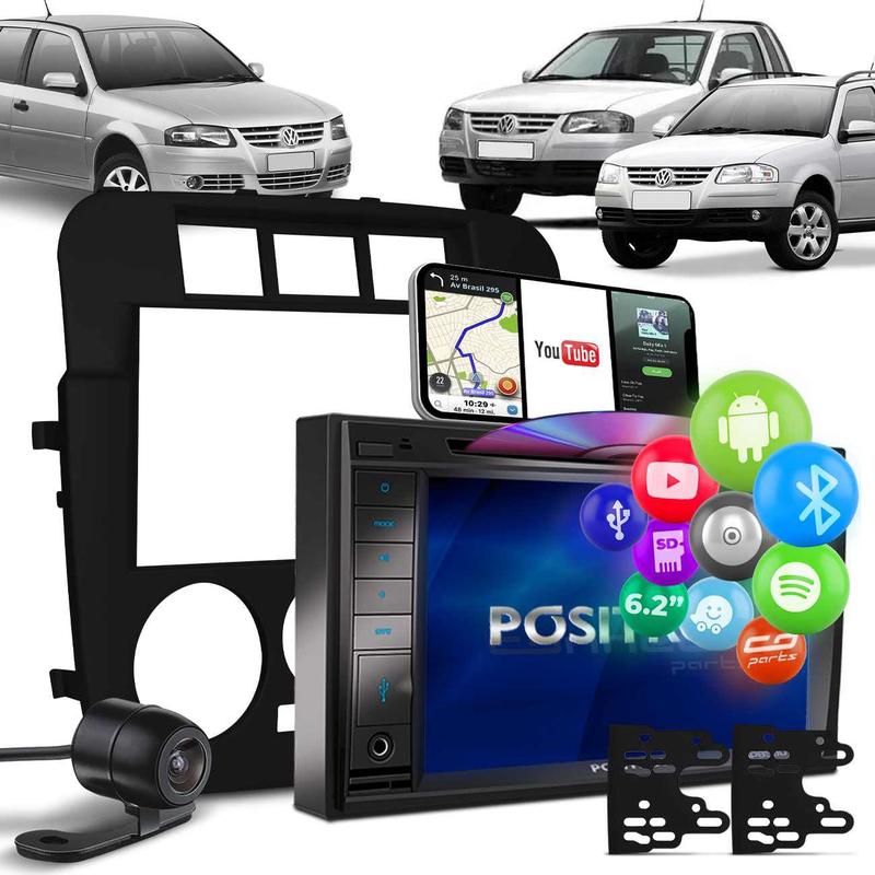 Central Multimídia Gol Saveiro Parati Pósitron SP8530 BT 2Din Preto ...