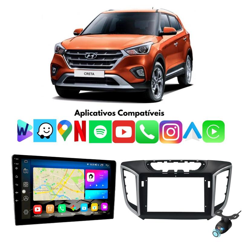 Central Multimidia Hyundai Creta 2016 2017 2018 2019 2020 2021 9 polegadas chip 4g - Kratu ...