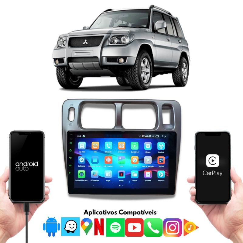 Central Multimidia Pajero TR4 2010 2011 2012 2013 2014 2015 Mitsubishi 9 polegadas Android Auto ...