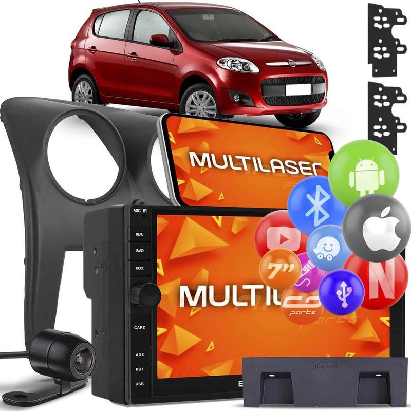 Central Multimídia Palio G5 Evolve Infinity Multilaser MP5 2din Preto ...