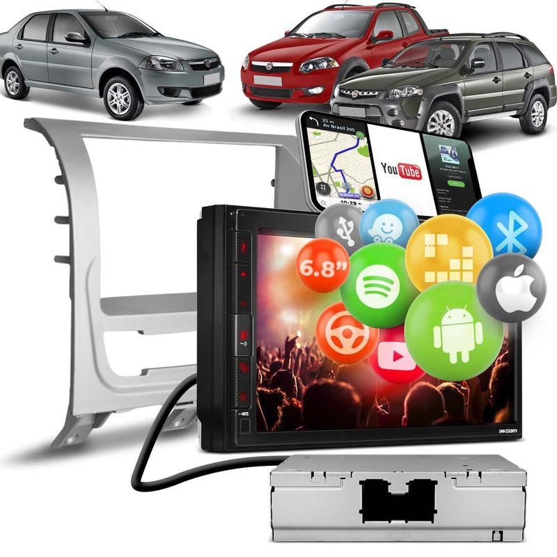 Central Multimídia Palio Strada Siena Pioneer DMH-ZS5280TV TV BT Espelhamento Android iOS Prata ...