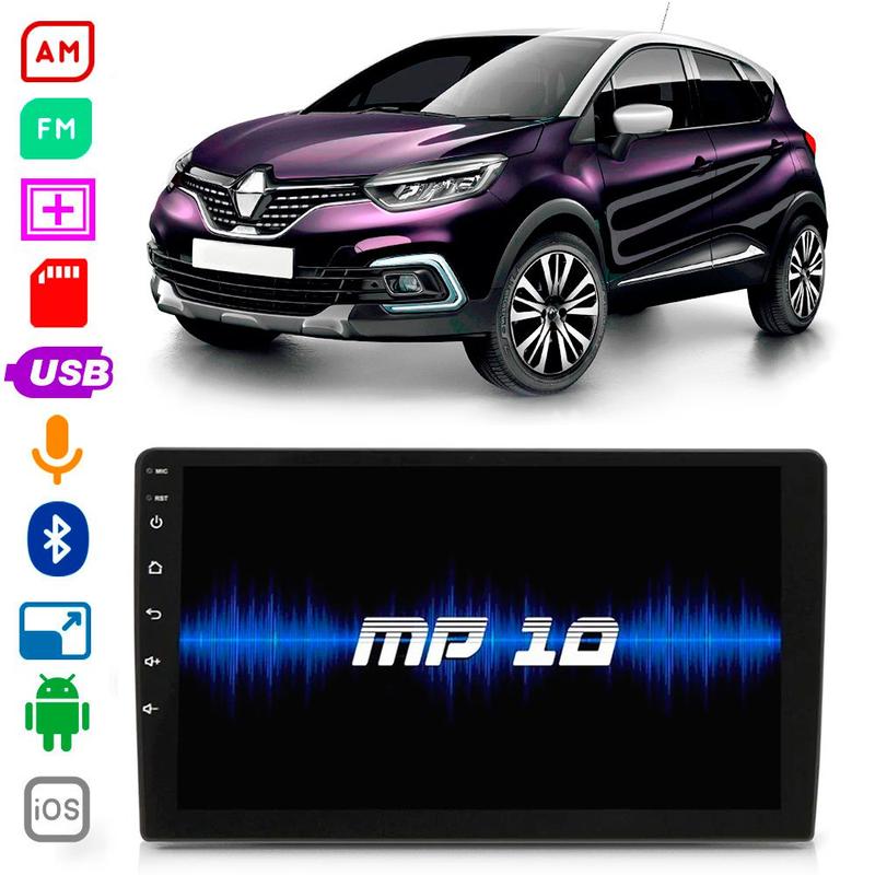 Central Multimídia Renault Captur 2017 a 2021 9 polegadas Espelhamento ...