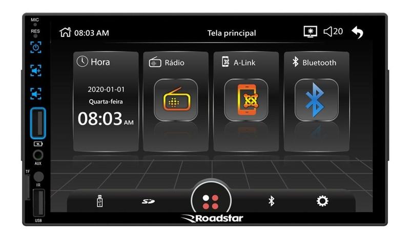 Central Multimidia Roadstar 2 Din Usb Bt Espelha Android Top - Central ...
