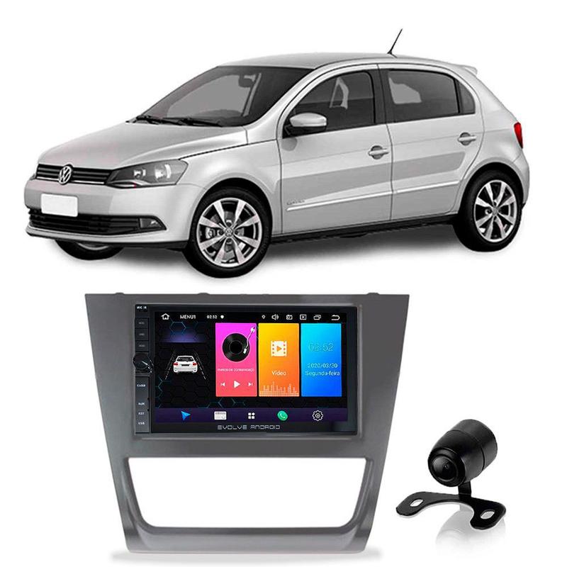Central Multimídia Volkswagen Gol G6 2013 a 2016 7 Polegadas Sistema Android Play Store BT USB ...